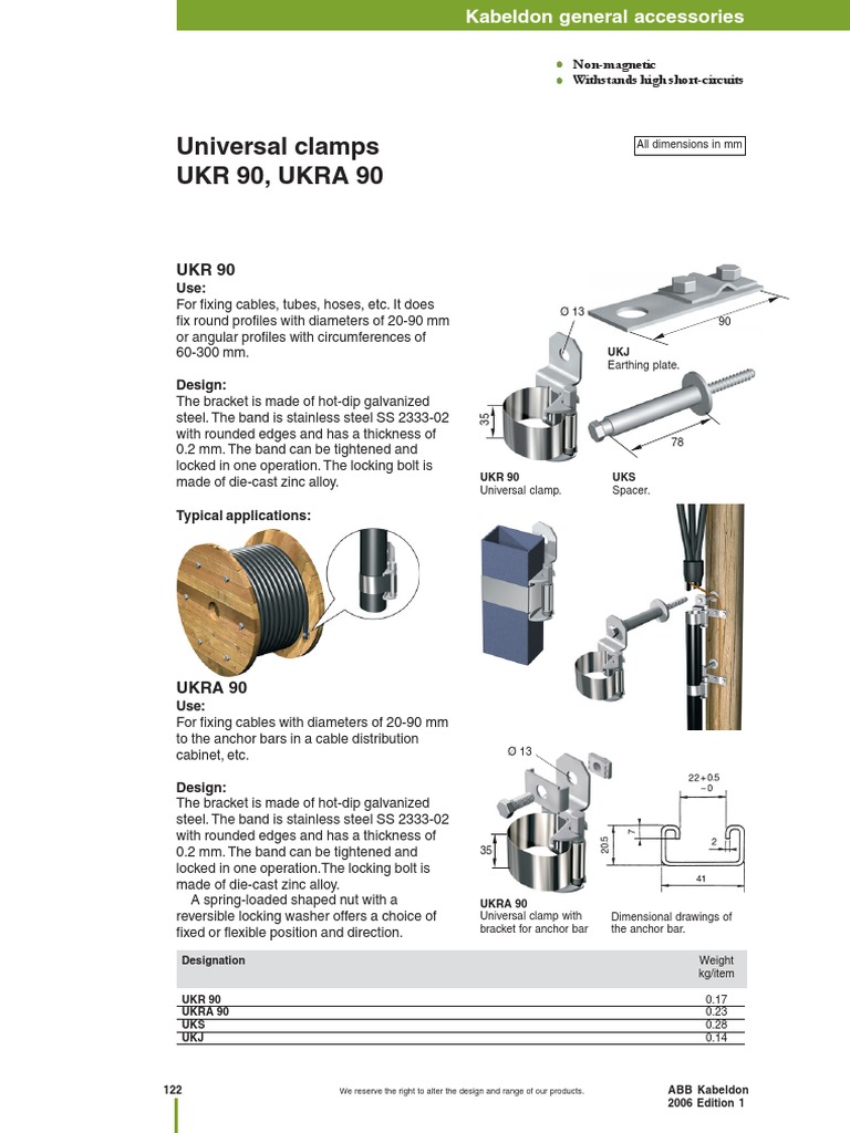 ABB Universal Clamps | PDF | Galvanization | Screw