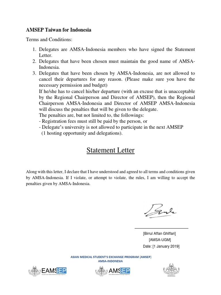 AMSEP Taiwan Terms for Indonesia | PDF