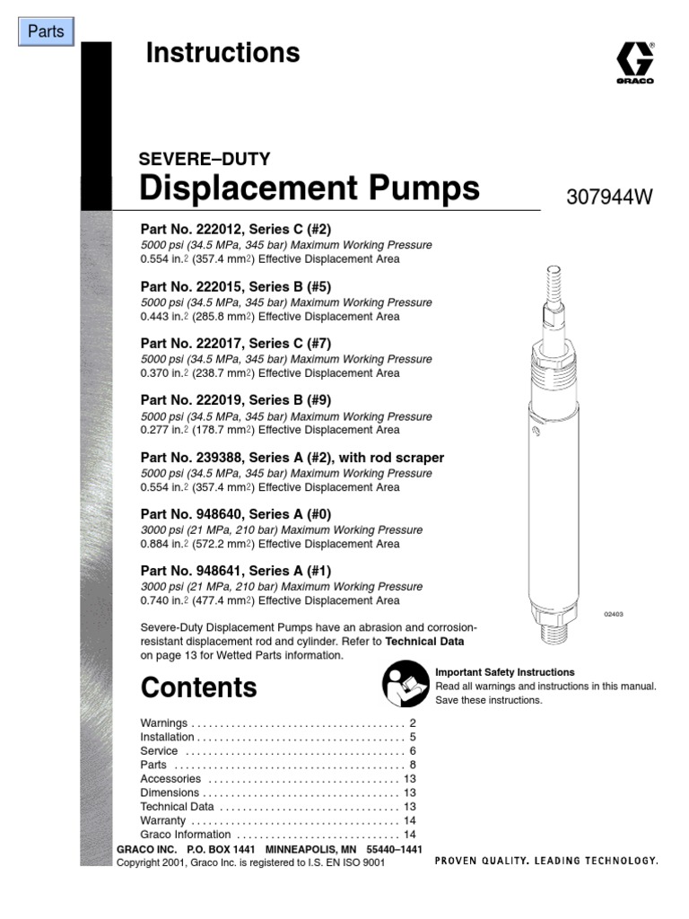 Catalyst Pump Manual 307944en-W | PDF | Implied Warranty | Pump