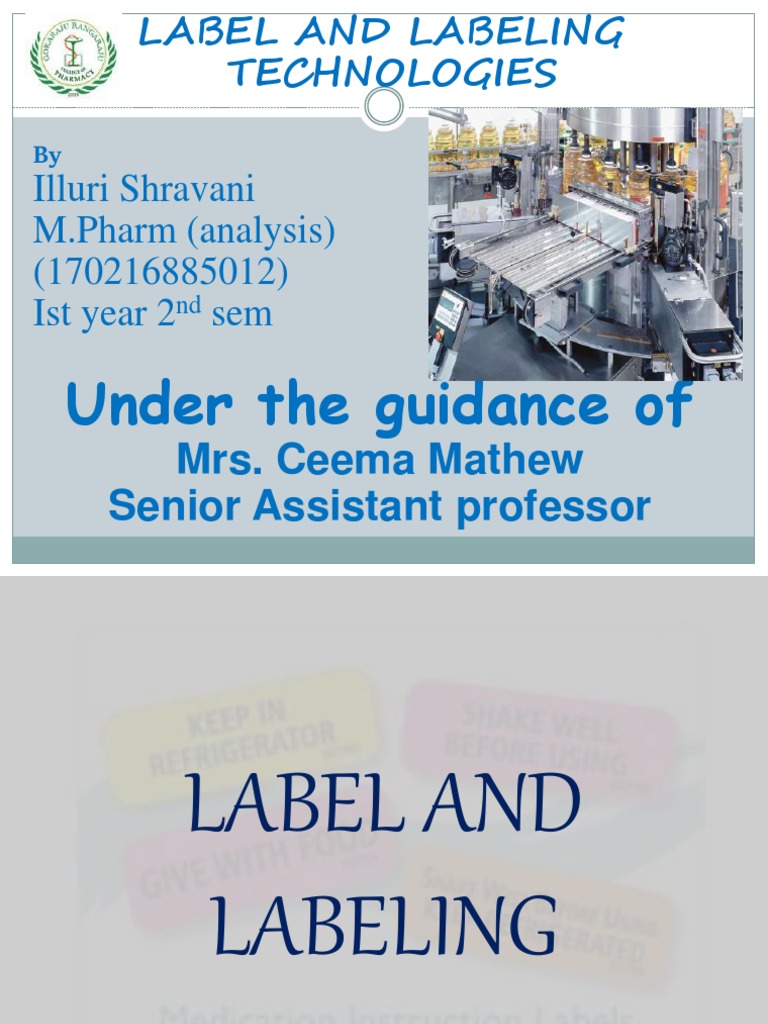 Pharmaceutical Labeling Essentials | PDF | Packaging And Labeling | Adhesive