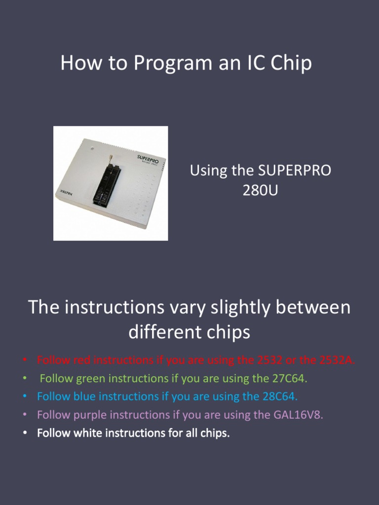 How To Program An IC Chip: Using The SUPERPRO 280U | PDF