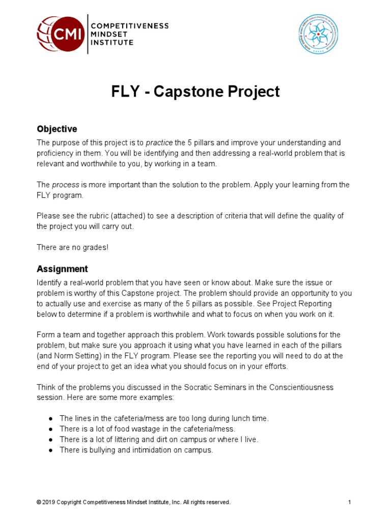 Fly - Capstone Project: Objective | PDF | Rubric (Academic) | Copyright