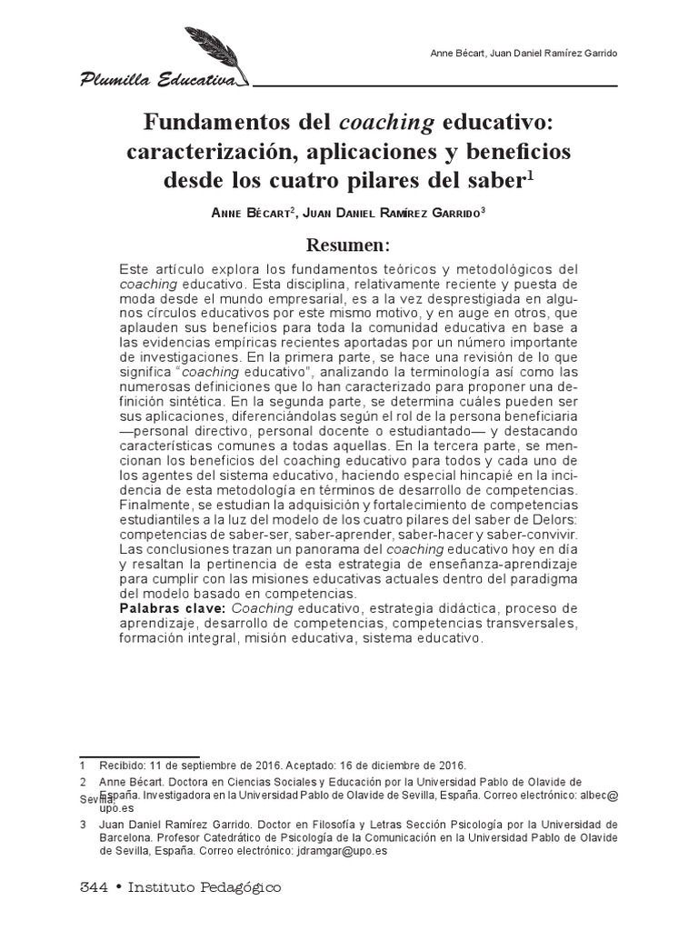 Fundamentos Del Coaching Educativo | PDF | Maestros | Desarrollo personal