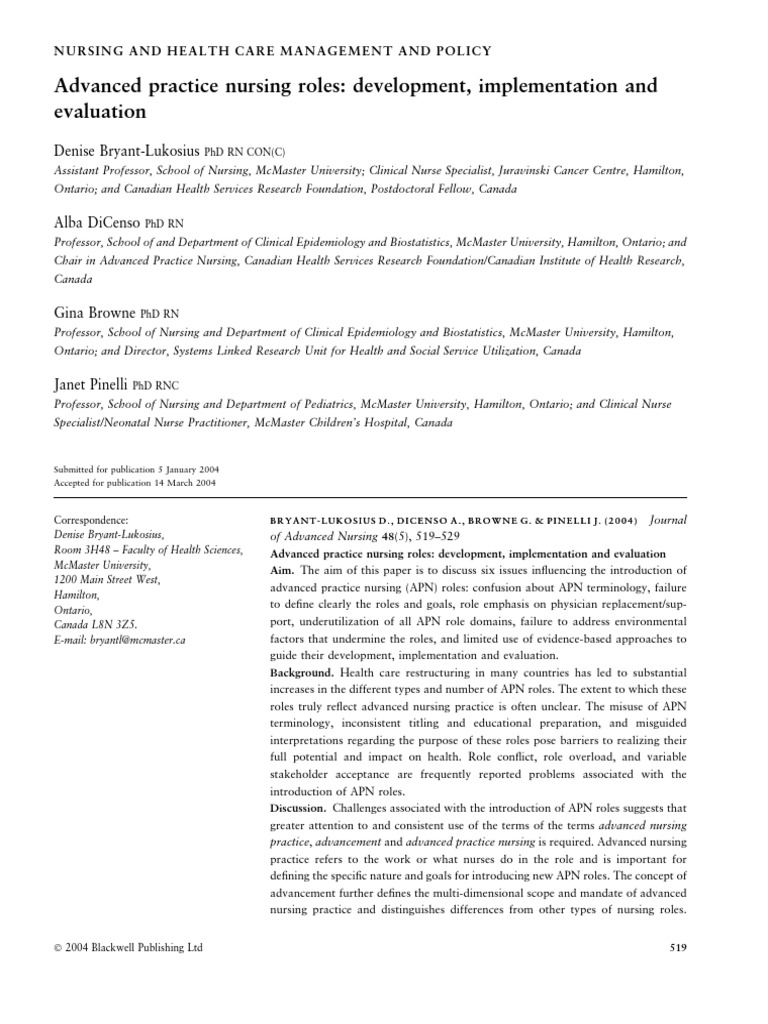 Advanced Nursing Practice Roles Explained | PDF | Nurse Practitioner ...