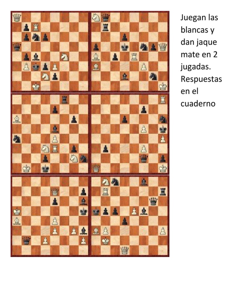 Ejercicios de Jaque Mate en 2 Jugadas | PDF