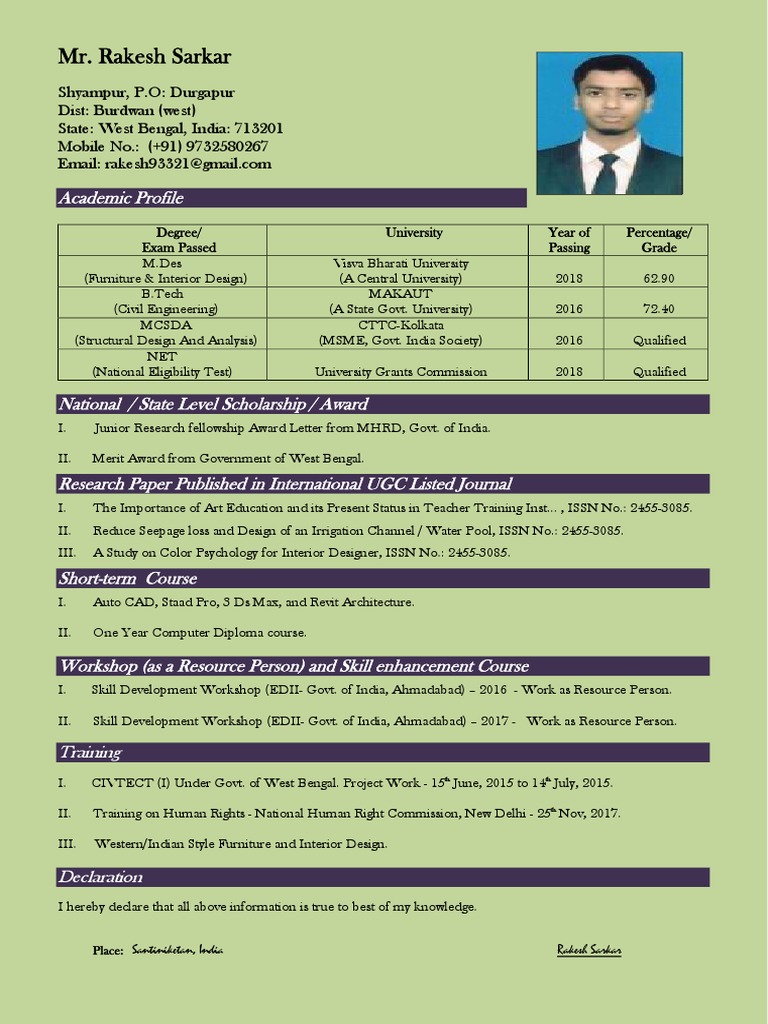 Rakesh Sarkar CV-2 PDF | PDF
