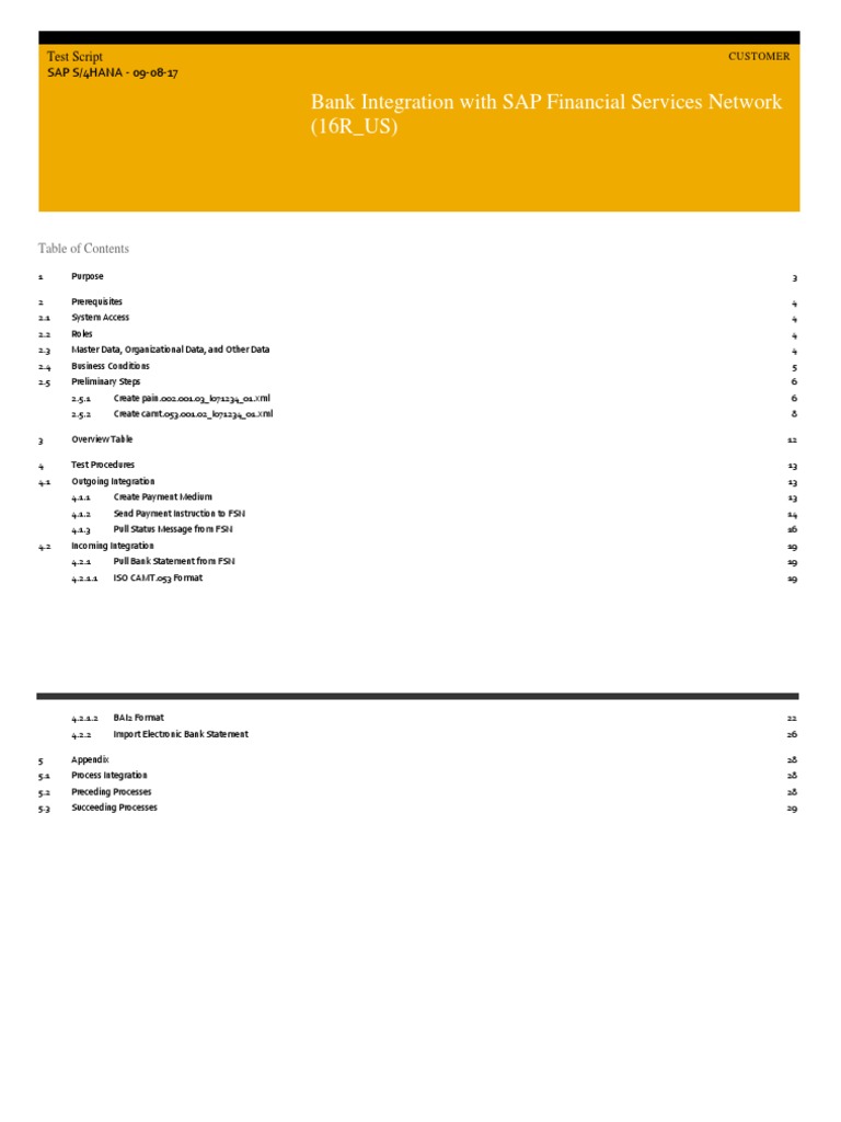 Bank Integration With SAP Financial Services Network (16R - US) | PDF