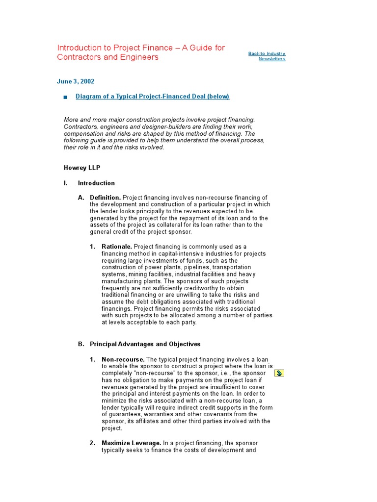 Project Finance Guide for Contractors | PDF | Project Finance | Partnership