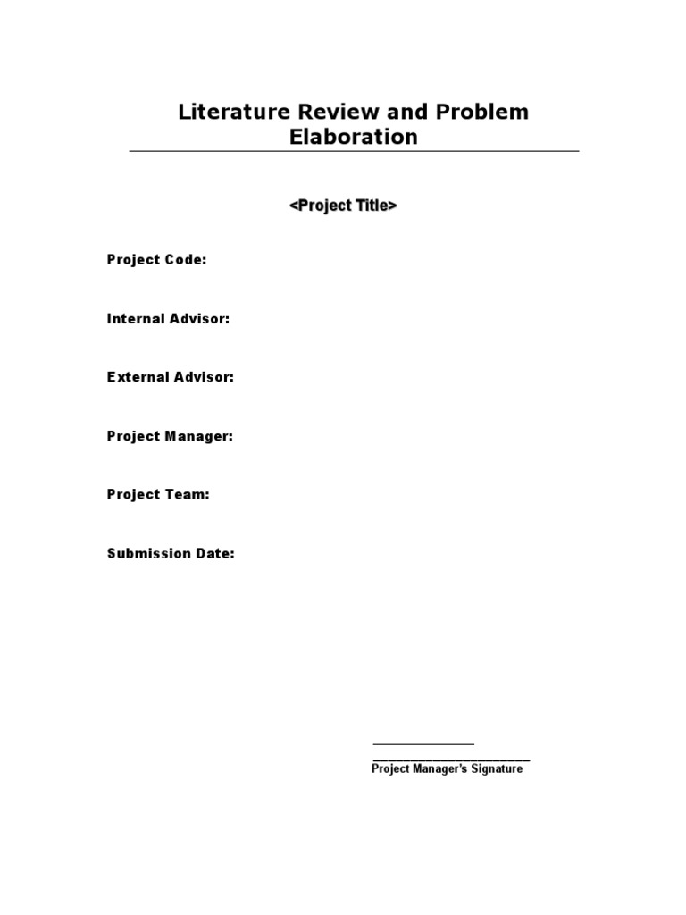 Literature Review and Problem Analysis | PDF | Abstract (Summary) | Books
