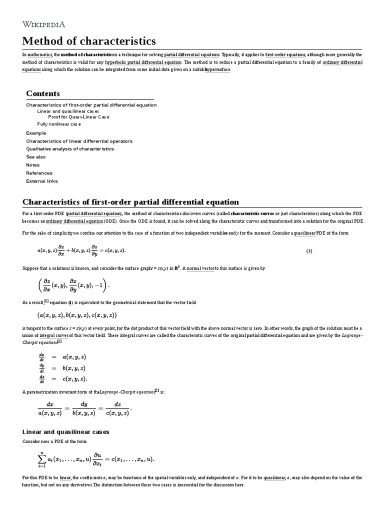 Method of Characteristics | PDF | Partial Differential Equation ...