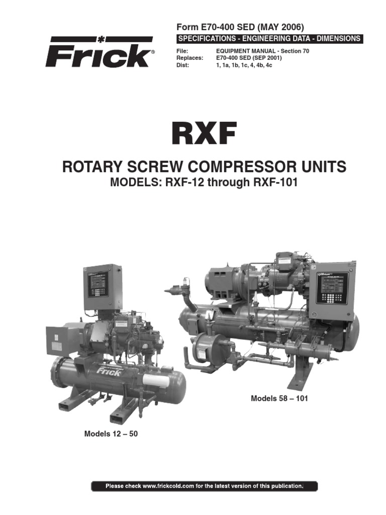 RXF Compressors | PDF | Bearing (Mechanical) | Horsepower