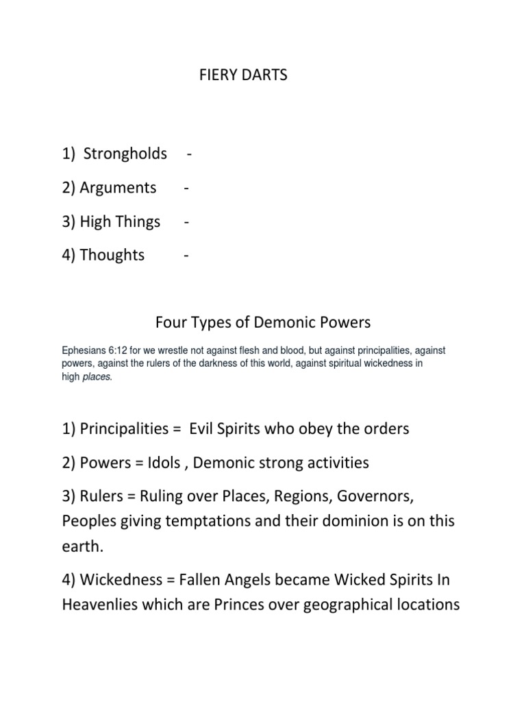 Fiery Darts | PDF | Demons | Devil