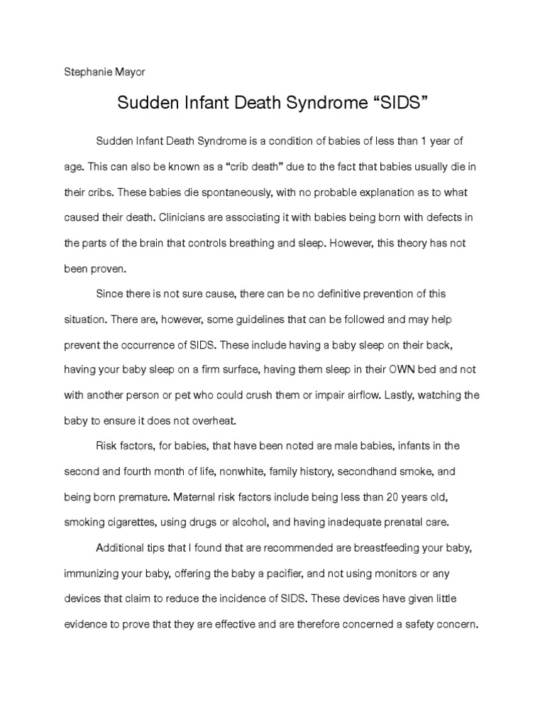 Sids | PDF | Clinical Medicine | Medical Specialties