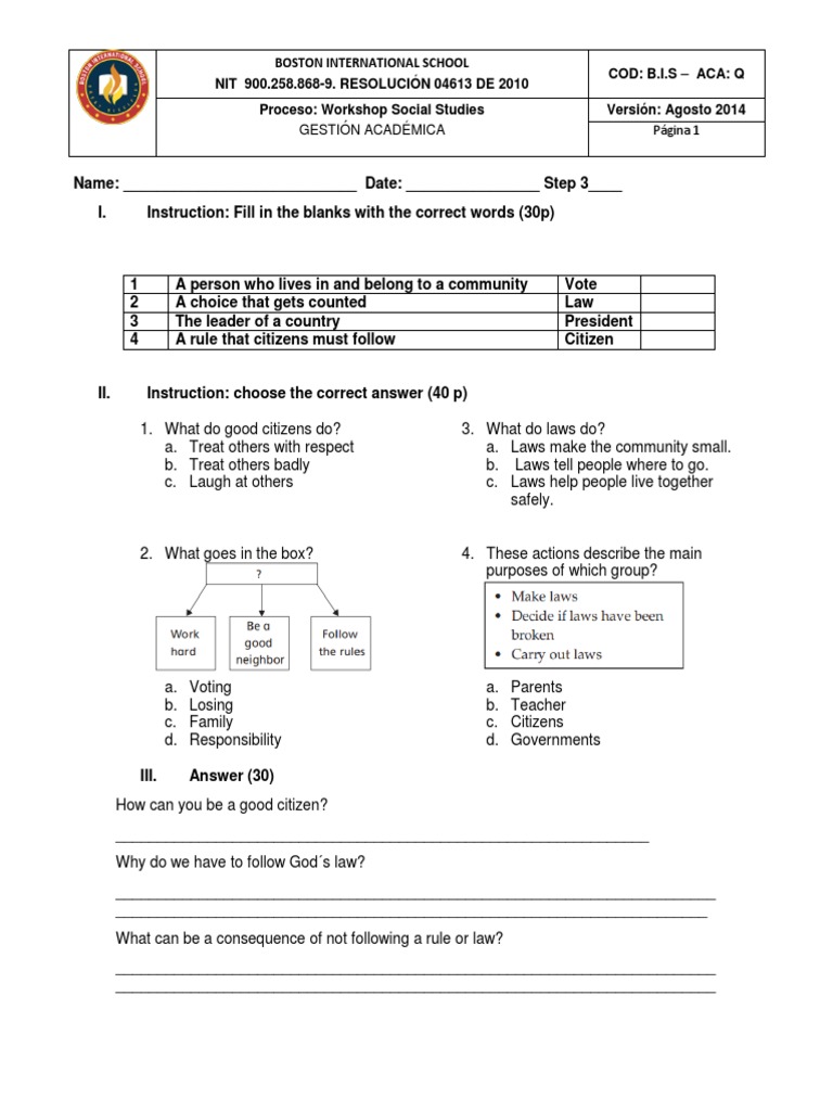 Step 3 Social Studies Workshop 1 Term 2019 | PDF | Government