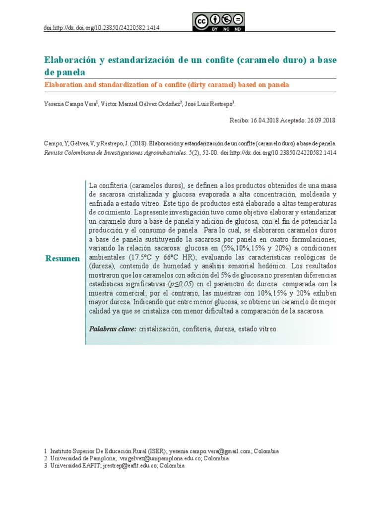 Elaboración y estandarización de un confite (caramelo duro) a base de ...