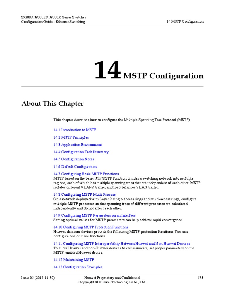 MSTP Configuration PDF | PDF | Network Switch | Physical Layer Protocols