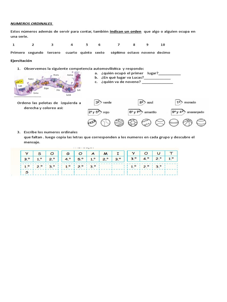 Numeros Cardinales | PDF