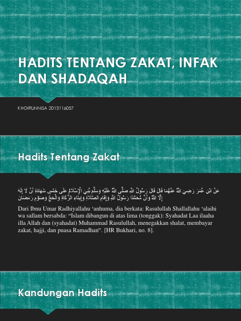 Hadits Tentang Zakat, Infak Dan Shadaqah | PDF