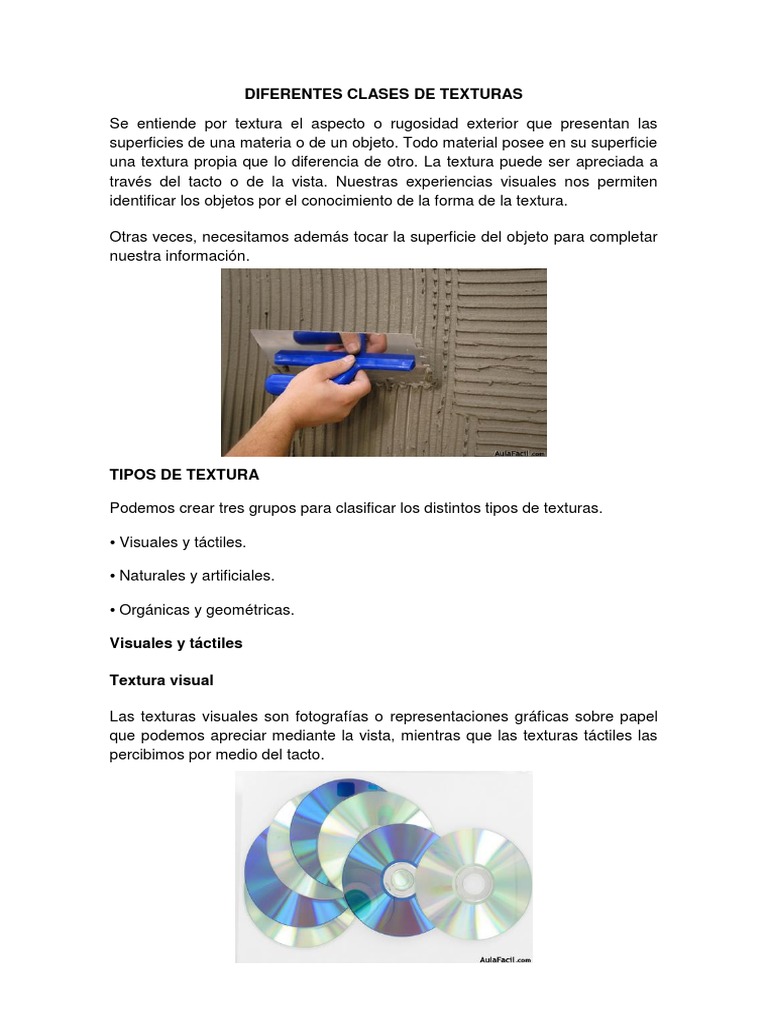 Diferencia Entre Textura Visual Y Tactil
