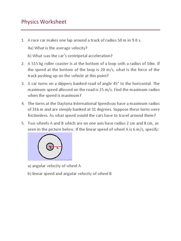 Physics Worksheet | PDF