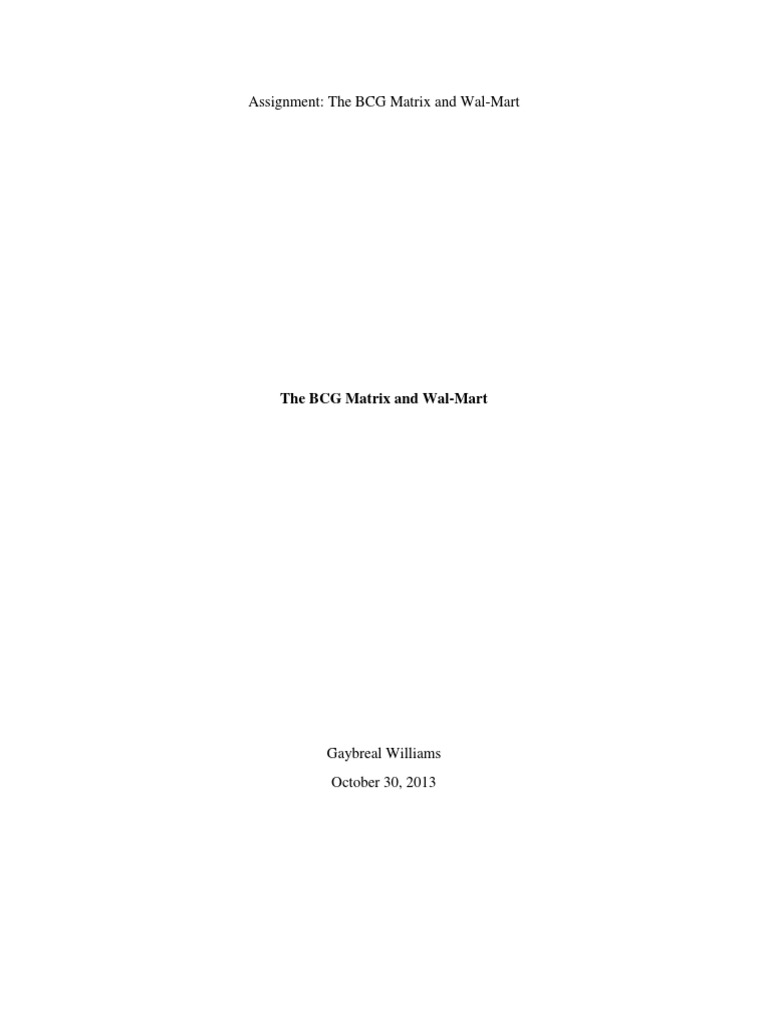 BCG MatrixWalmart | PDF | Walmart | Retail