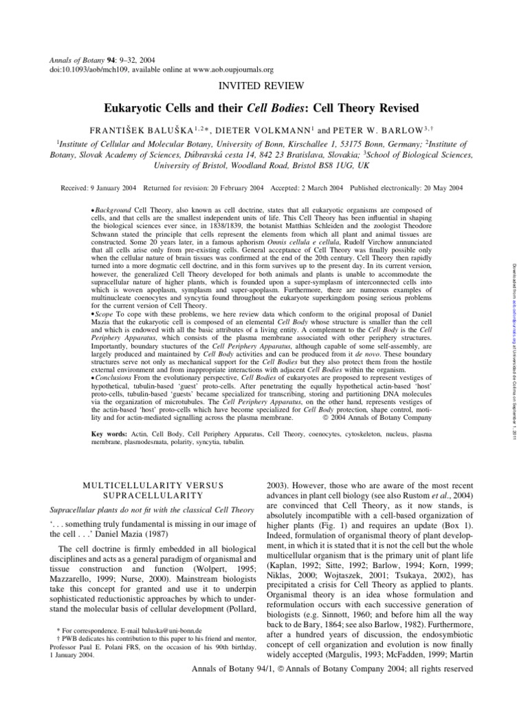 Cell Theory Revised | PDF | Eukaryotes | Cell Nucleus