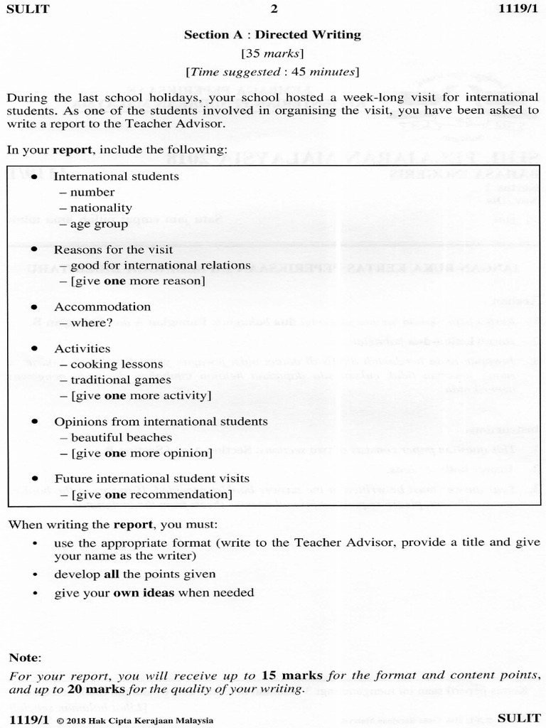 SPM Paper 1 2018 | PDF