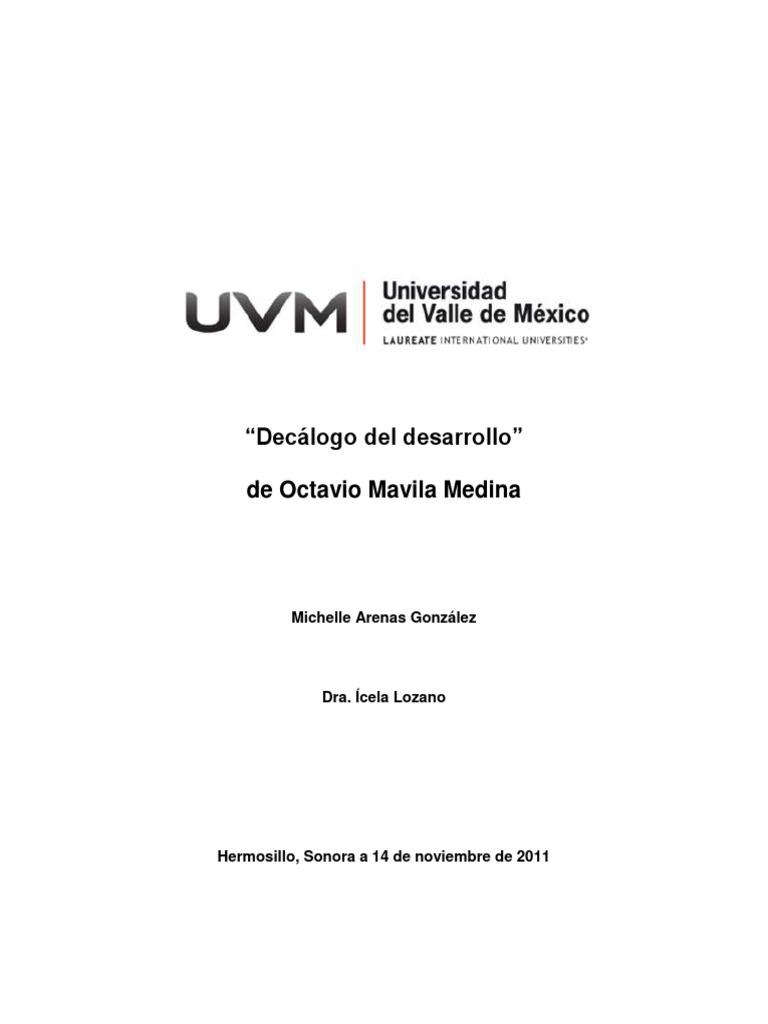 Decálogo del Desarrollo de Octavio Mavila | PDF | Pobreza | Pobreza e ...