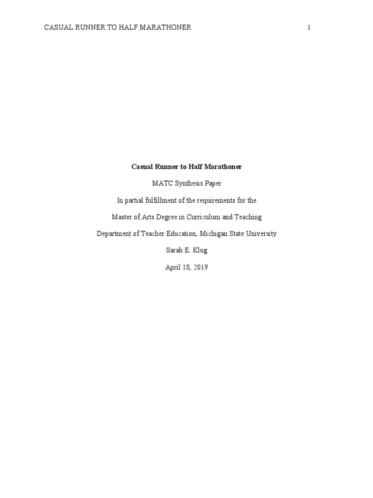 Synthesis Paper - Klug | PDF | Teachers | Curriculum