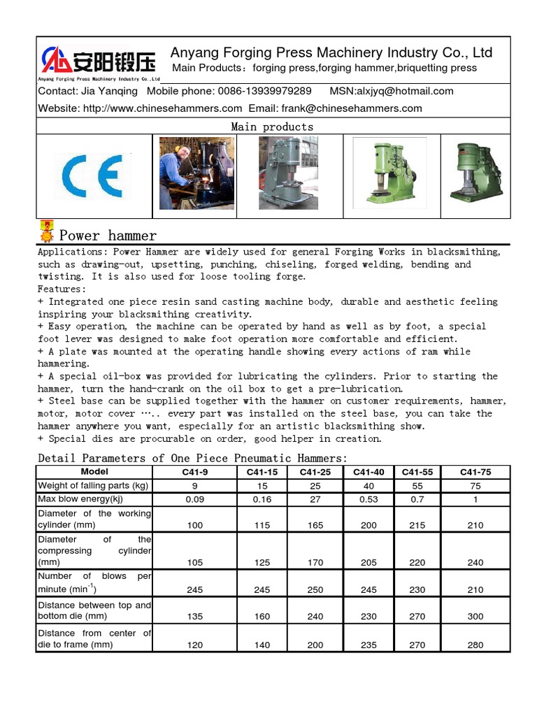 Anyang Power Hammer | PDF | Forging | Blacksmith