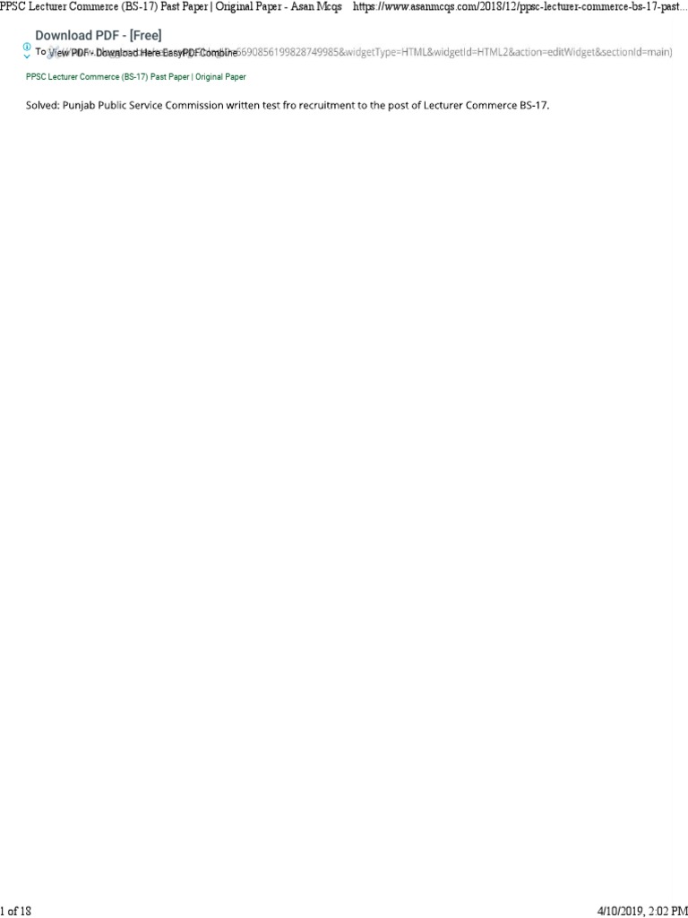 Sample Commerce Test | PDF