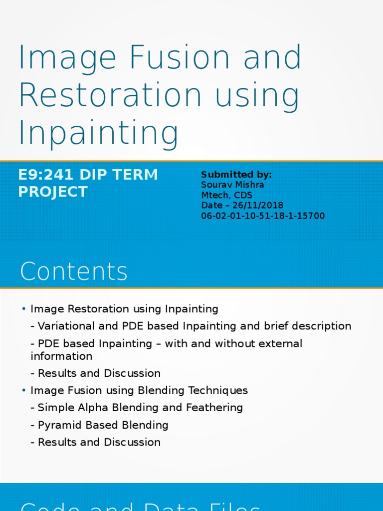 Digital Image Processing Project Presentation | Download Free PDF ...