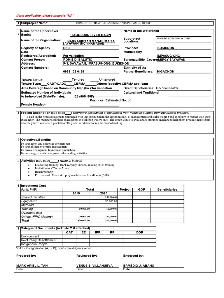 NAMASA Individual FAct Sheets For RO - Additional | PDF | Business