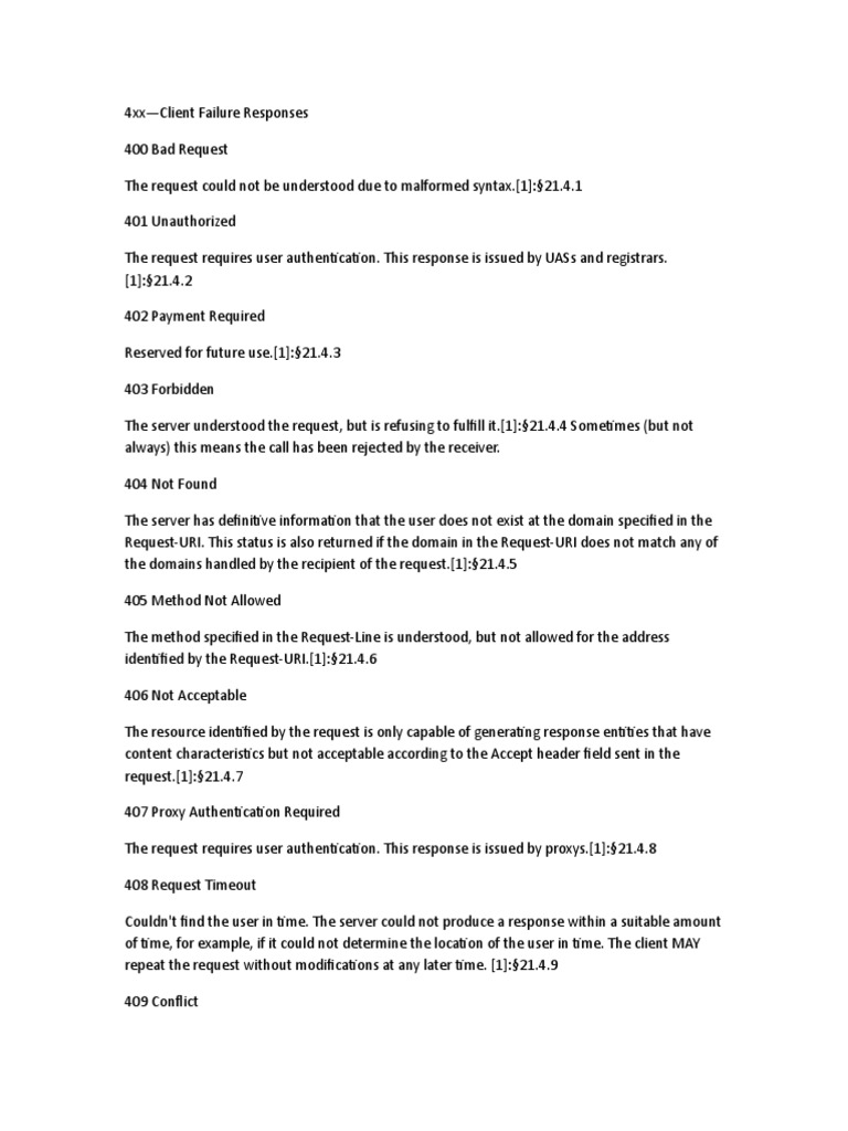SIP Errors 4xx PDF Session Initiation Protocol Proxy Server