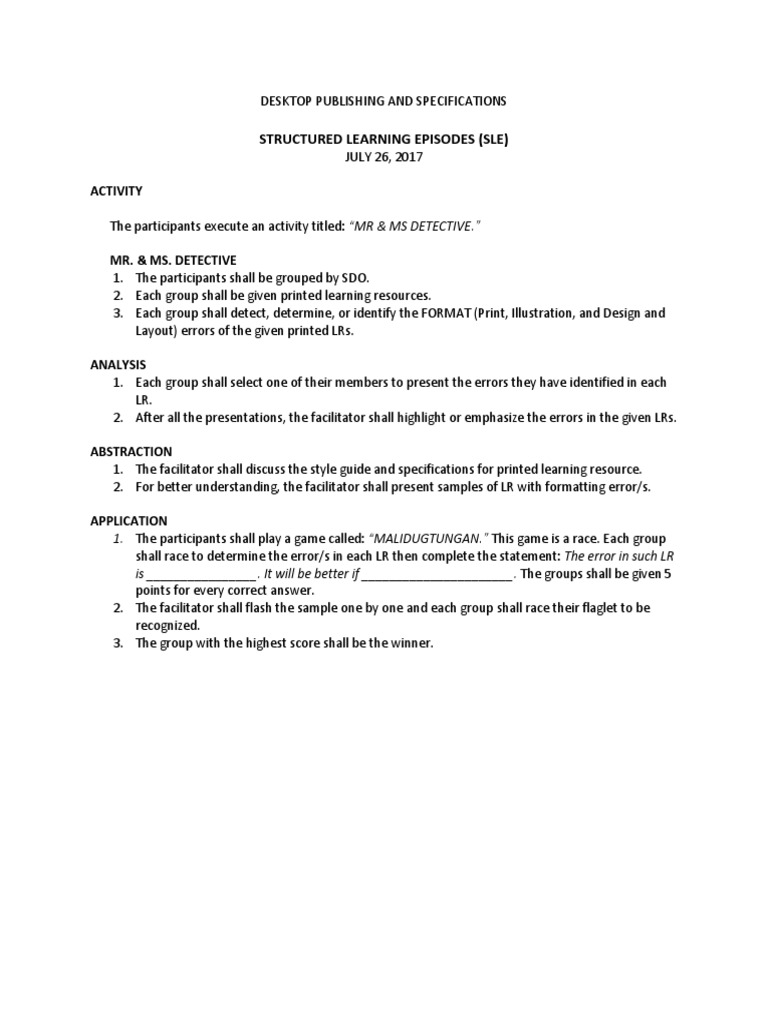 Desktop Publishing and Specifications | PDF