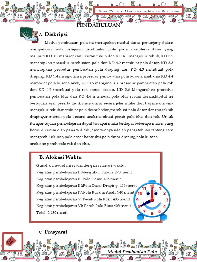 Modul Pembuatan Pola | PDF