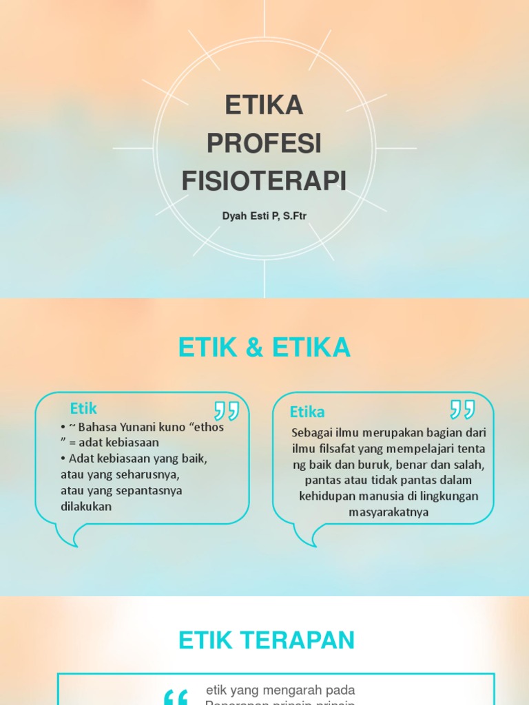 Etika Profesi Fisioterapi | PDF
