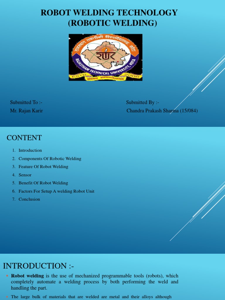 Robot Welding Technology (Robotic Welding) | PDF | Robotics | Welding