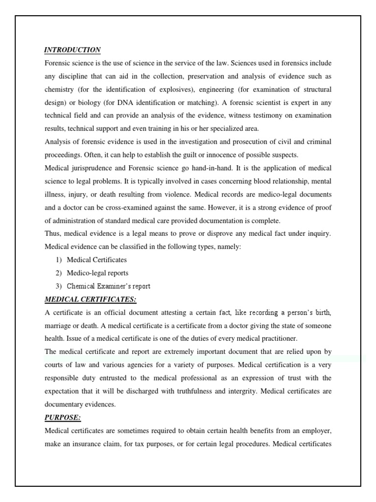 FORENSIC MED. CERTIFICATE | Forensic Science | Death Certificate