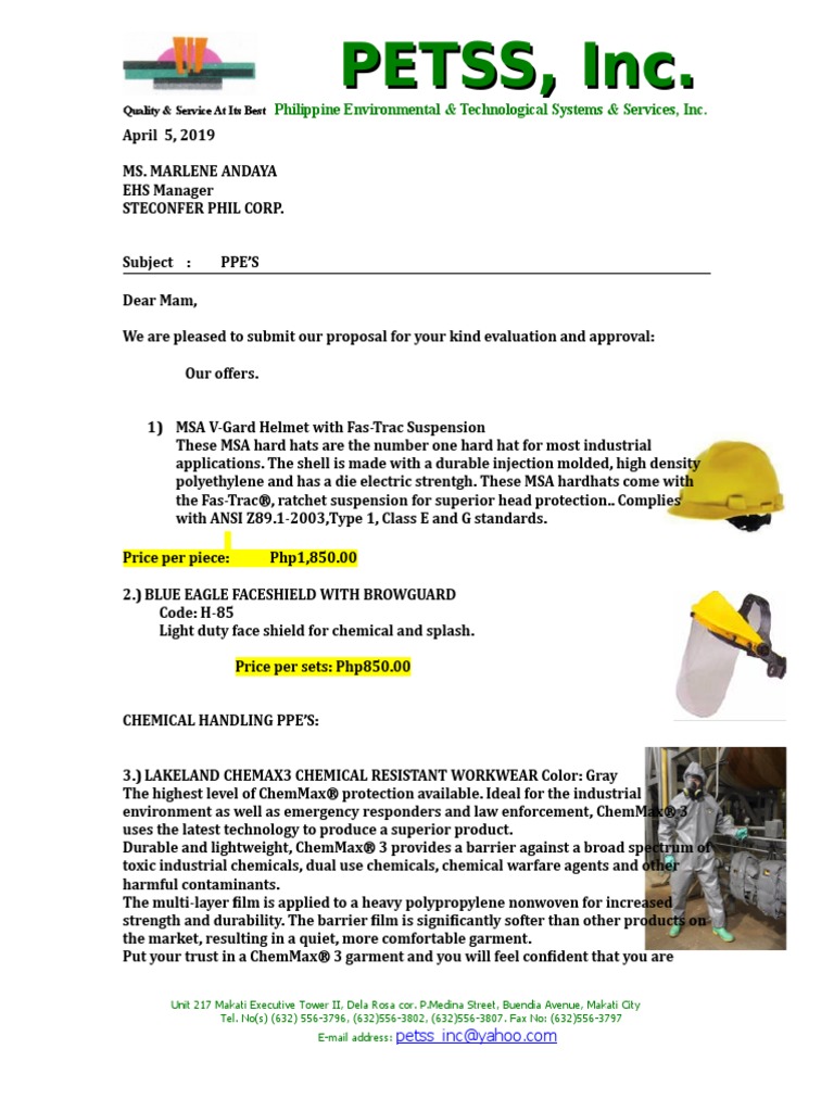 Comprehensive CHSP Template | Personal Protective Equipment | Chemistry ...