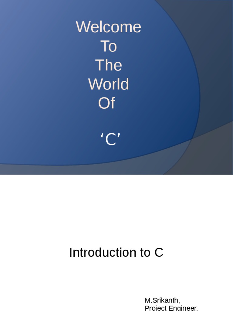 C Introduction | PDF | C (Programming Language) | Programming Language