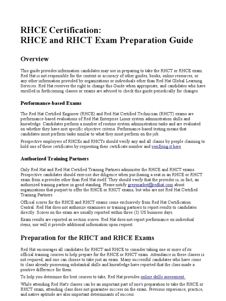 RHCE Certification: RHCE and RHCT Exam Preparation Guide: Performance-Based Exams | PDF