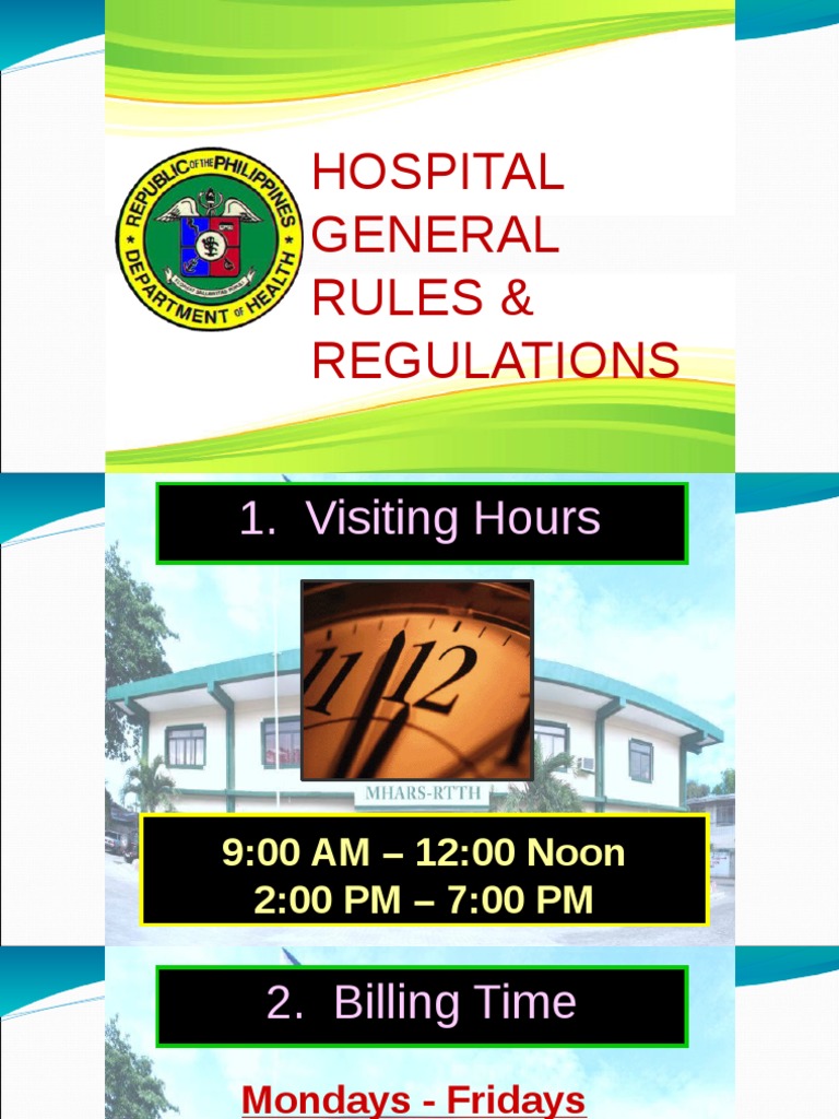 Hospital General Rules & Regulations | PDF