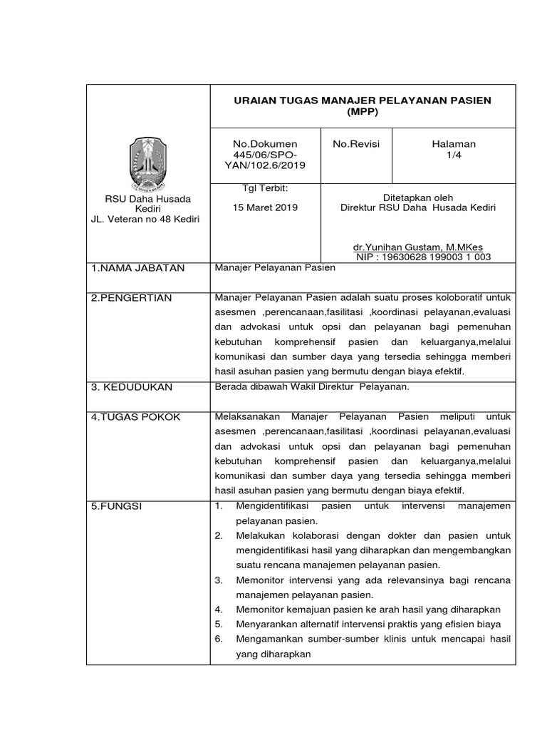 Uraian Tugas MPP | PDF