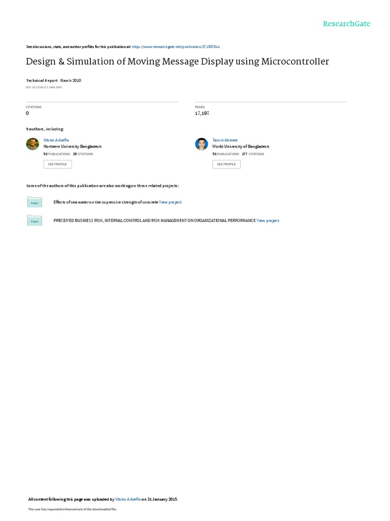 Design & Simulation of Moving Message Display Using Microcontroller | PDF | Real Time Computing ...