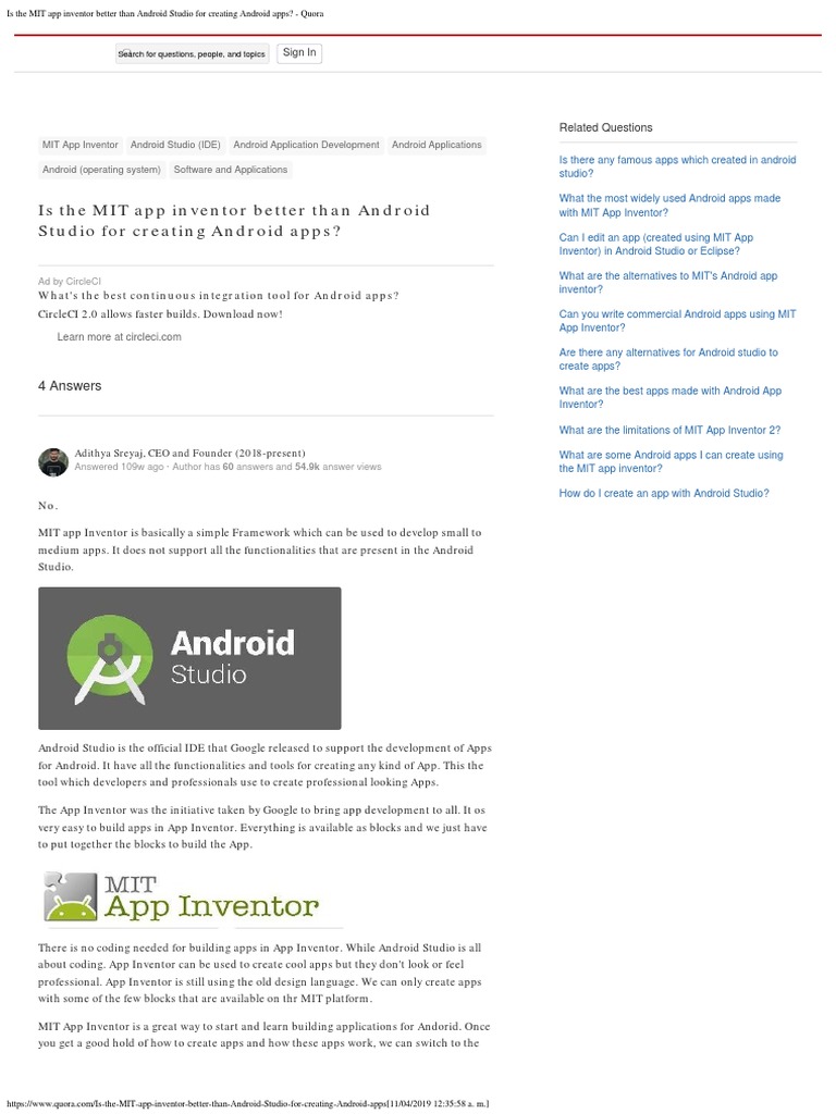 Is The MIT App Inventor Better Than Android Studio For Creating Android ...