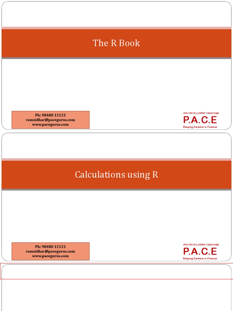 The R Book: P.A.C.E P.A.C.E | PDF