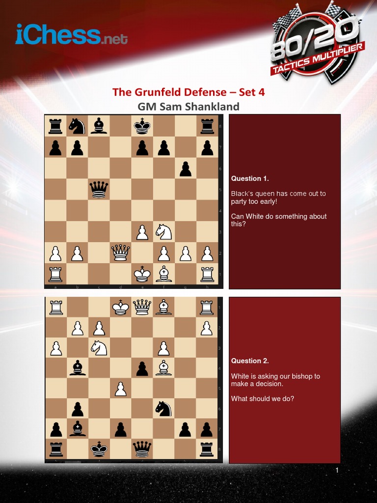 Grunfeld Defense Tactics Explained | PDF | Competitive Games ...