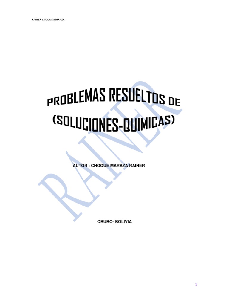 Ejercicios Resueltos de Soluciones Quimicas | PDF | Concentración | Ácido clorhídrico
