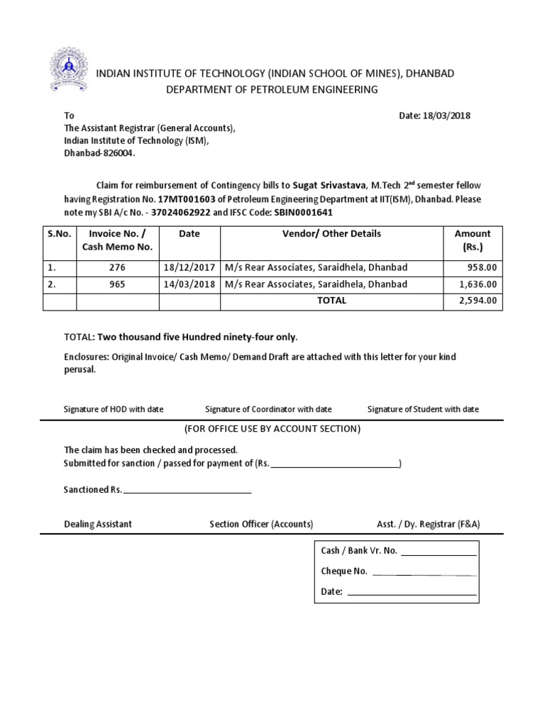 Contingency Bill - Sugat | PDF